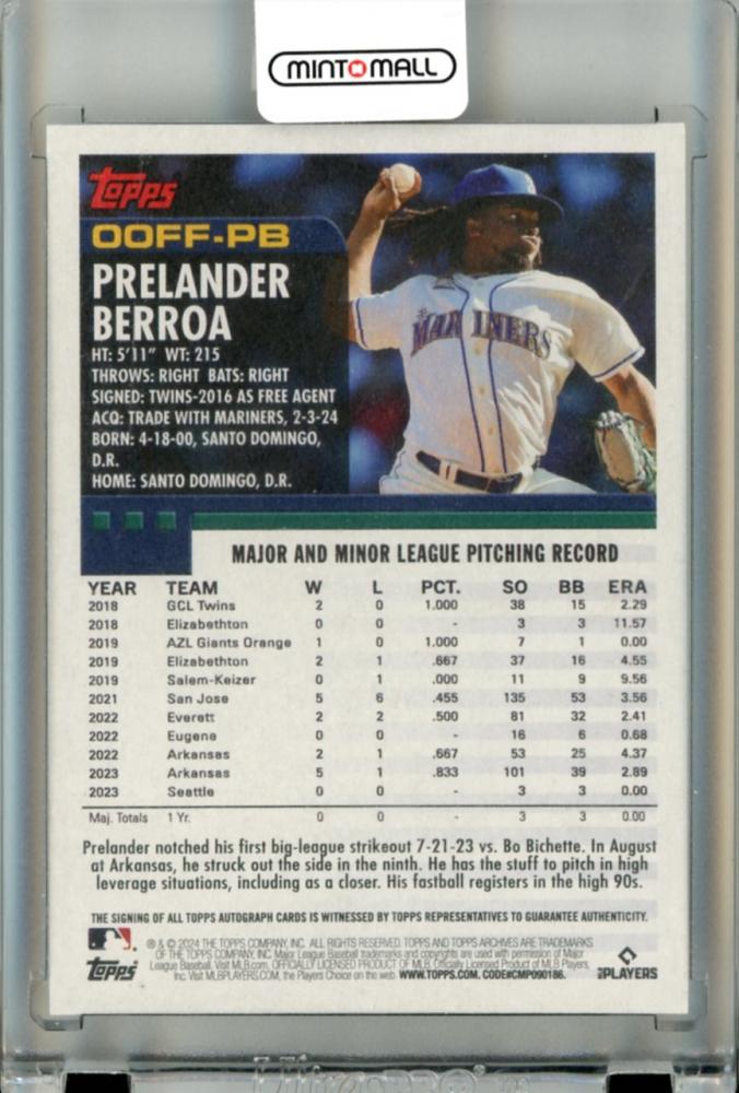 ミントモール / MINT 立川店 / 2024 Topps Archives Prelander Berroa #00FF-PB RC ...