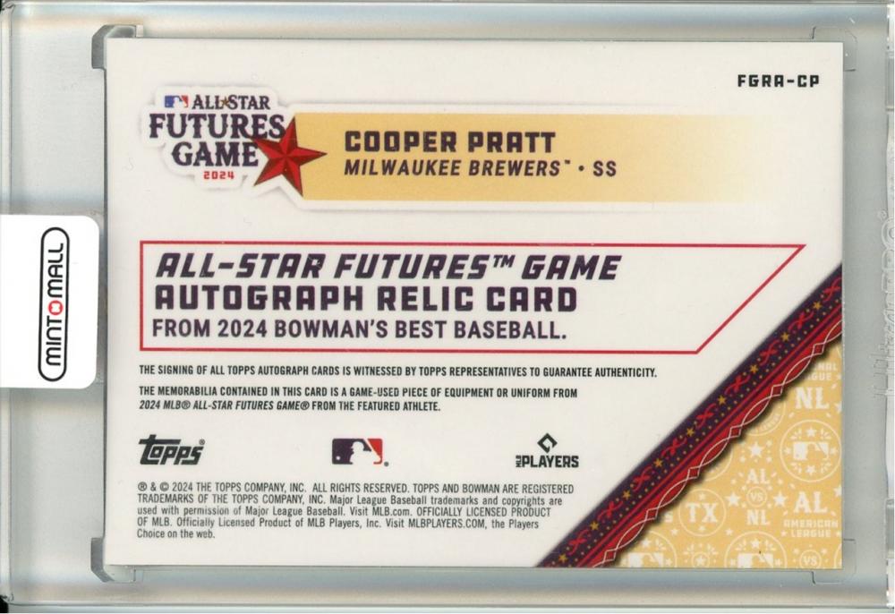 ミントモール / MINT 池袋店 / 2024 Topps Bowman's Best Cooper Pratt 2024 MLB All-Star Futures Game Chrome ...