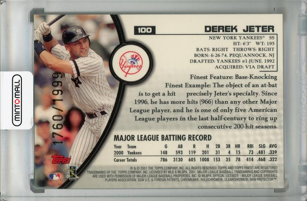 ミントモール / MINT 浦和店 / 2001 Topps Finest New York Yankees Derek Jeter #100 ...