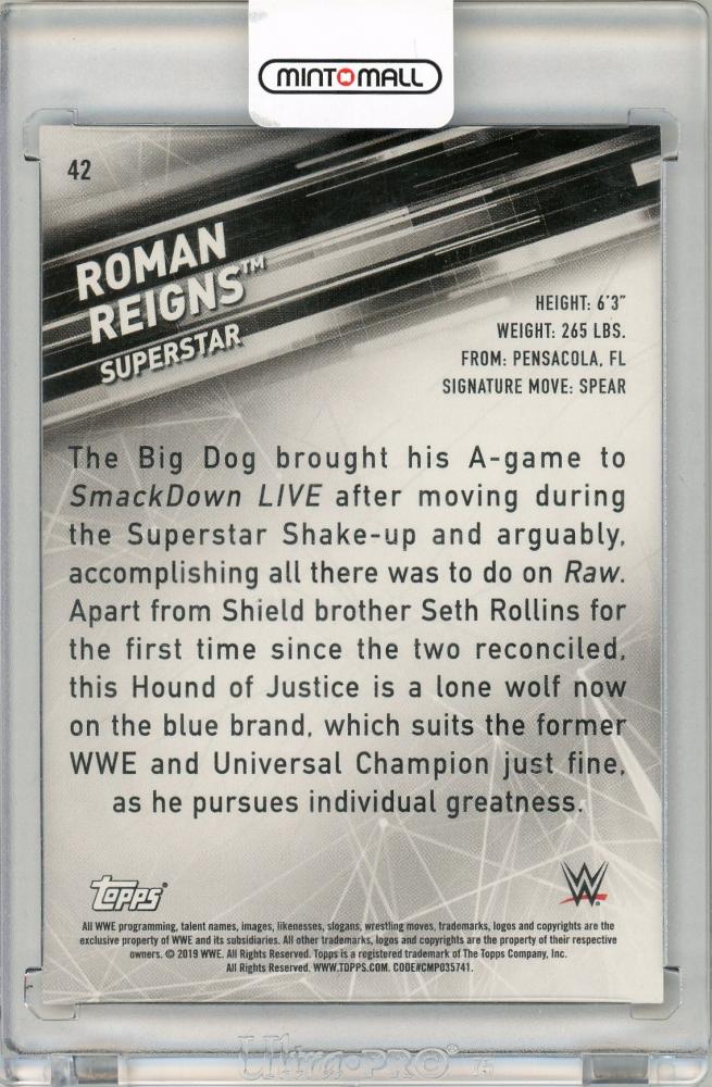 ミントモール / MINT 名古屋店 / 2019 TOPPS WWE SMACKDOWN HOBBY Roman Reigns Purple ...