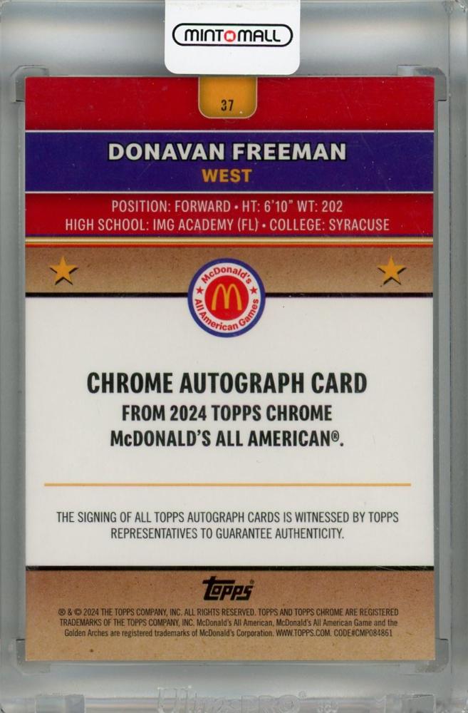 ミントモール / MINT 浦和店 / 2024 Topps Chrome McDonald’s All American Donavan ...