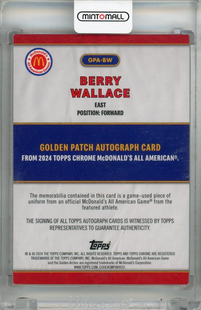ミントモール / MINT 浦和店 / 2024 Topps Chrome McDonald’s All American Berry ...