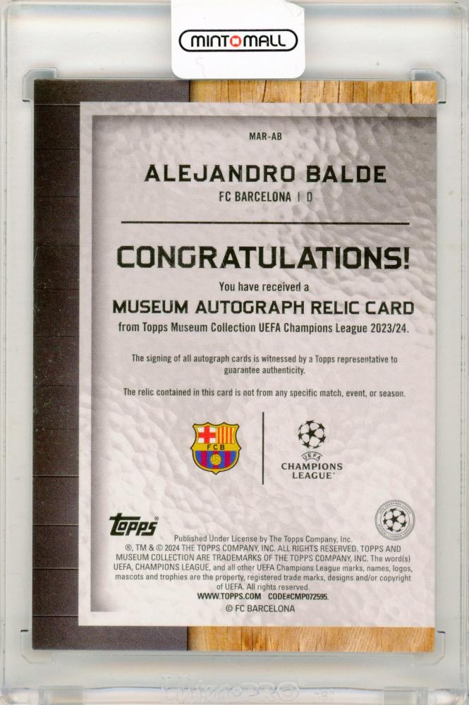 ミントモール / MINT 三宮店 / 2023-24 Topps Museum Collection Barcelona Alejandro ...