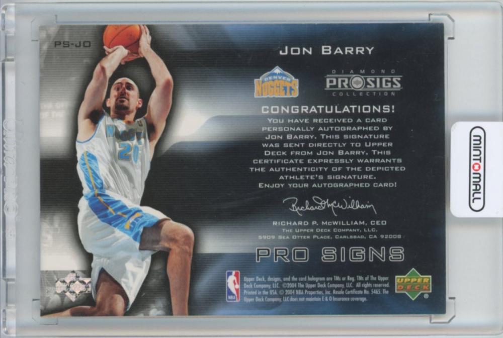 ミントモール / MINT 広島店 / 【傷アリ】2004 Upper Deck Diamond Prosigs Collection Jon ...