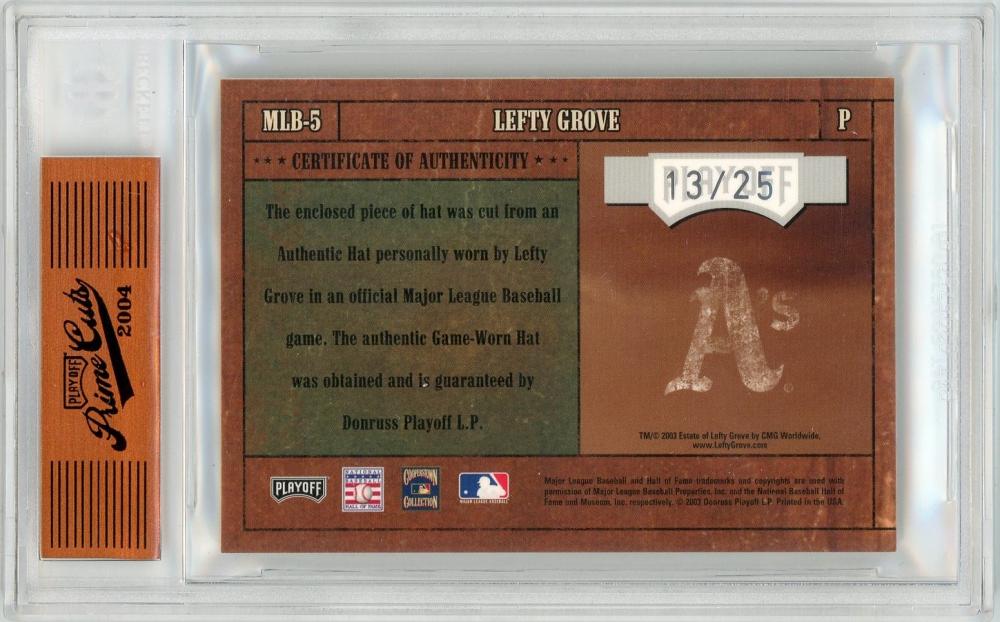 ミントモール / MINT LAB TOKYO店 / 2004 Playoff Prime Cuts Lefty Grove #MLB-5 ...