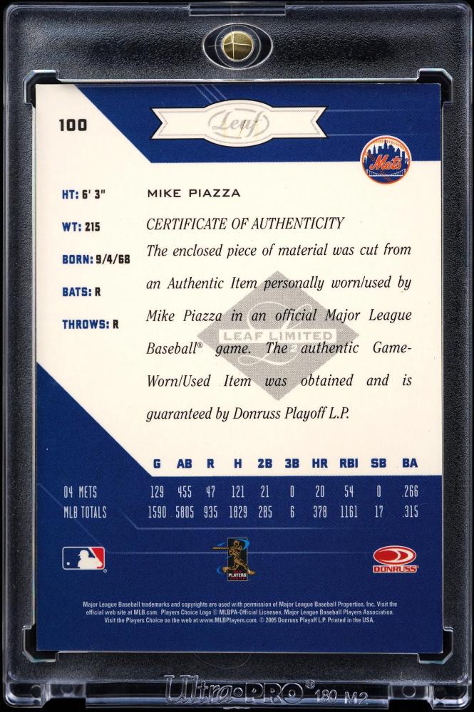ミントモール / MINT VAULT店 (MSV委託品通販) / 2005 Leaf Limited #100 Mike Piazza ...