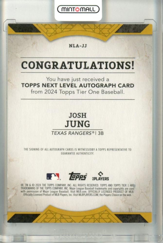 ミントモール / MINT 立川店 / 2024 Topps Tier One Josh Jung NLA-JJ Next Level ...