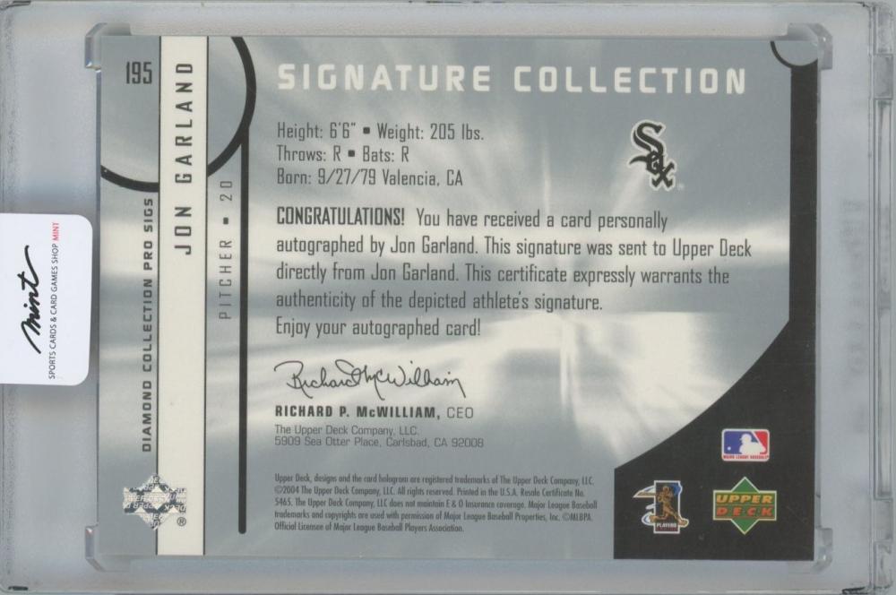 ミントモール / MINT 横浜店 / 2004 UD Diamond Pro Sigs #195 Autographs / JON ...