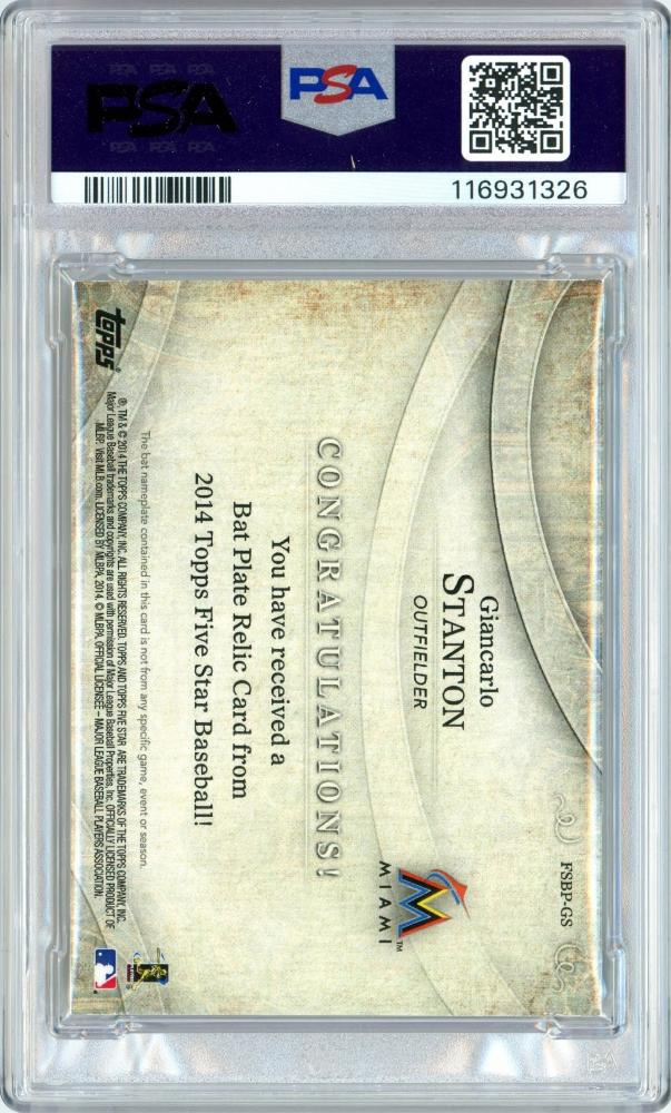 ミントモール / MINT 札幌店 / 2014 TOPPS Five Star Giancarlo Stanton Bat Plates # ...