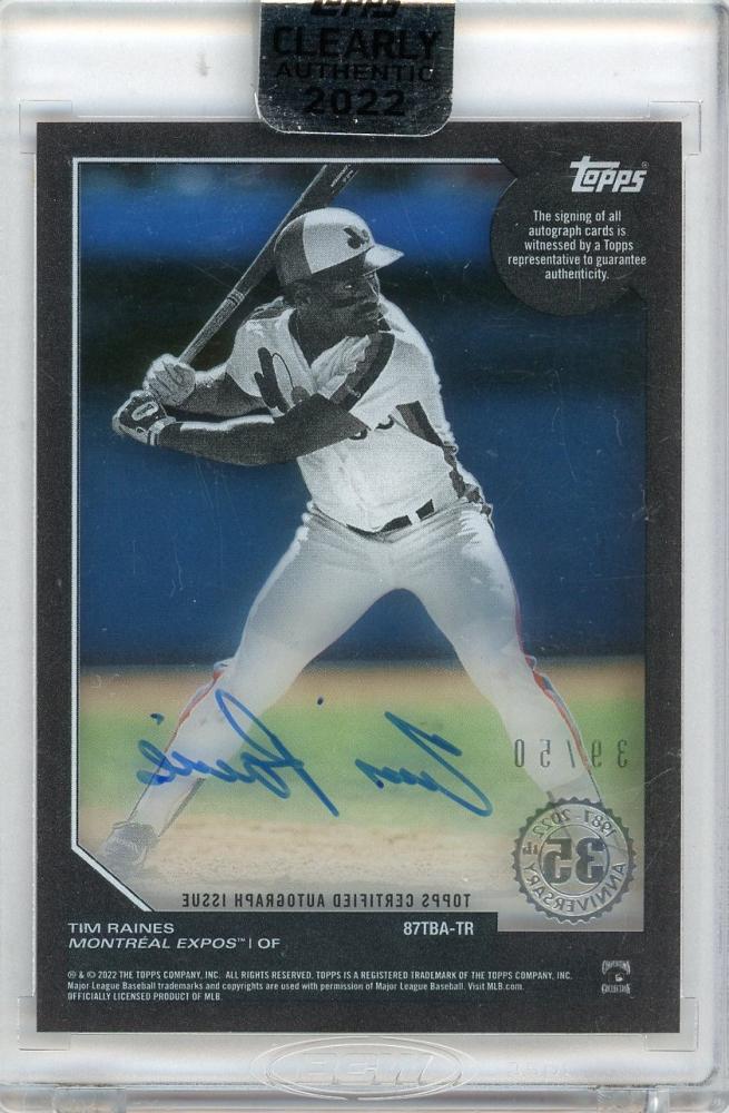 ミントモール / MINT 新宿店 / 2022 TOPPS Clearly Authentic Tim Raines 1987 Topps ...