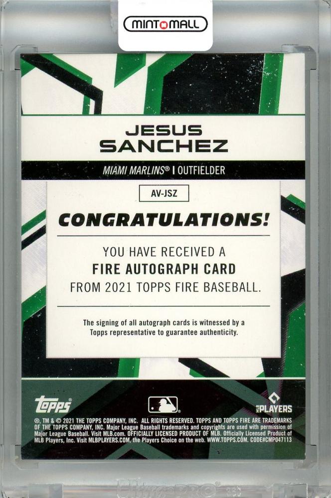 ミントモール / MINT 浦和店 / 2021 Topps Fire Jesus Sanchez Base Autographs #AV ...