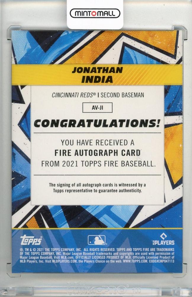 ミントモール / MINT 新宿店 / 2021 TOPPS Fire Jonathan India Autographs #AVJI ...