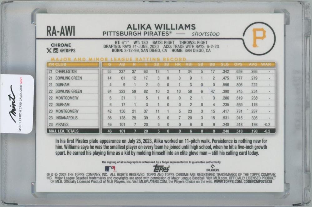 ミントモール / MINT 横浜店 / 2024 TOPPS Chrome Rookie Autographs Aqua Wave ...
