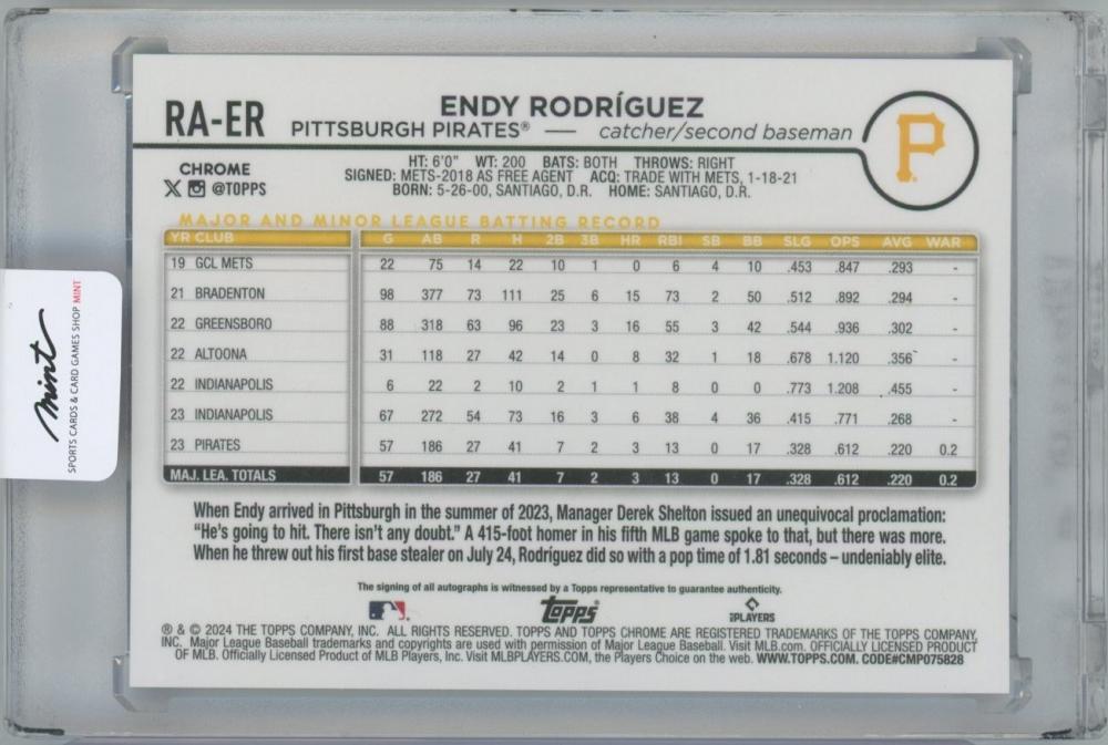 ミントモール / MINT 横浜店 / 2024 TOPPS Chrome Rookie Autographs Blue RayWave ...