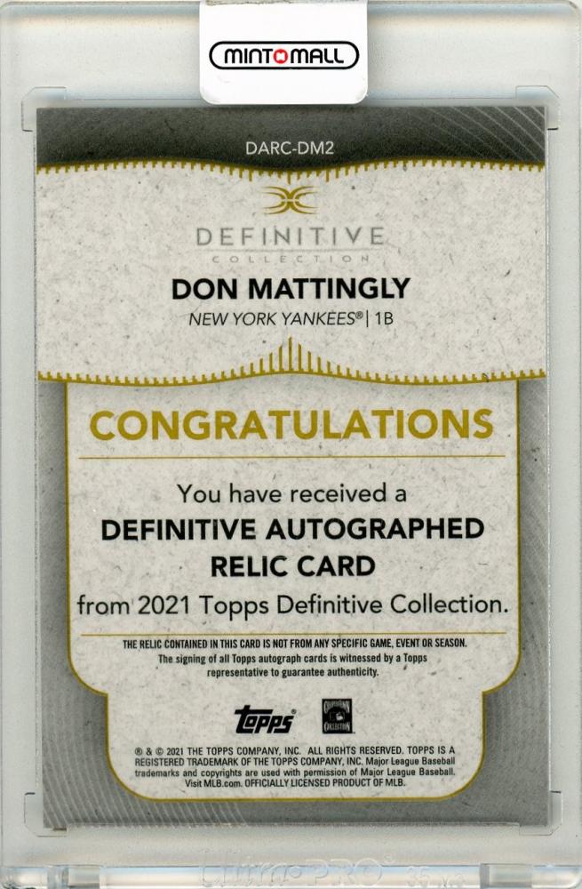 ミントモール / MINT LAB TOKYO店 / 2021 Topps Definitive Autographed Relic Card ...