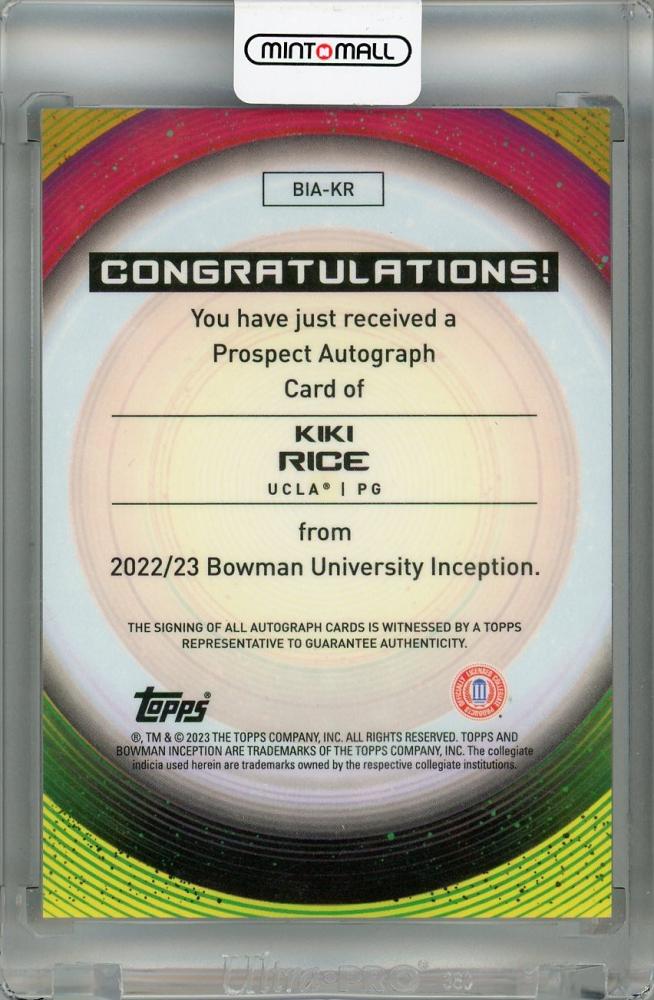 ミントモール / MINT 浦和店 / 2022-23 Topps Bowman University Inception Kiki Rice ...